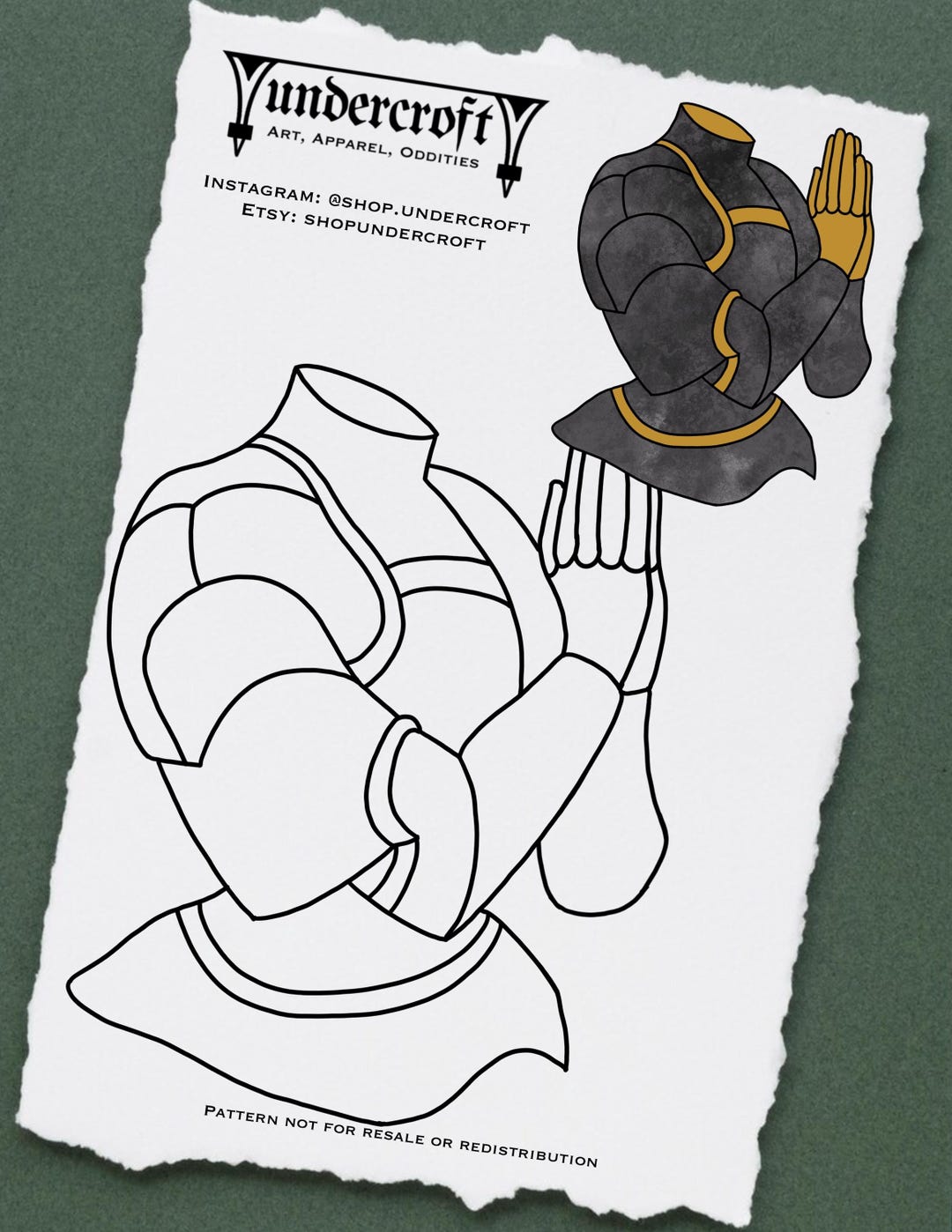 Suit of Armor Stained Glass Pattern. PDF Digital Download. Tattoo ...