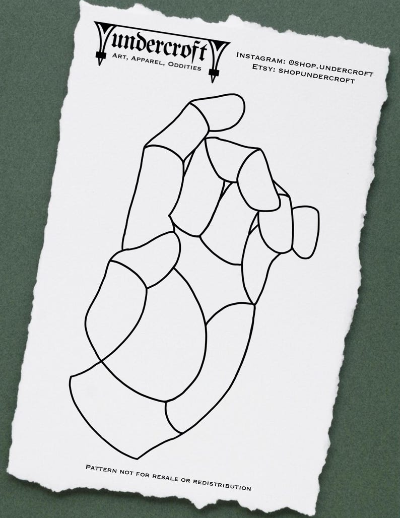 Romantic Hand Stained Glass Pattern. PDF Digital Download. Witchy ...