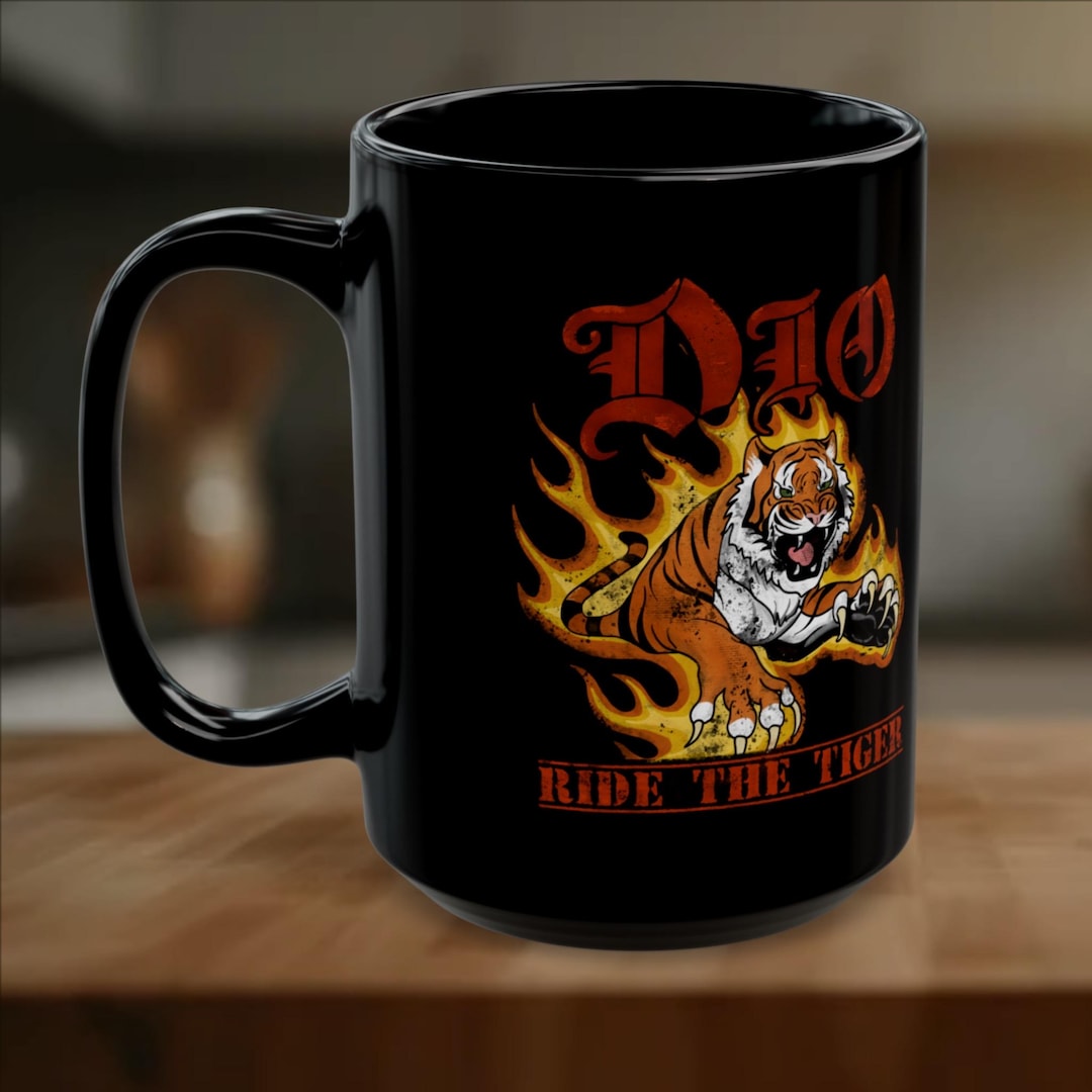 DIO Tiger Mug. FREE SHIPPING. Heavy Metal Coffee Cup. Rock N Roll Home ...