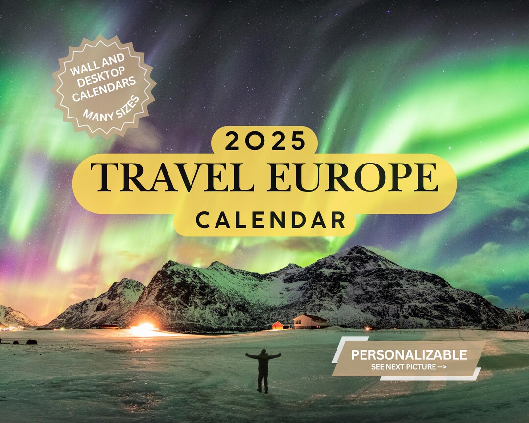 2025 Calendar Travel Europe, 2025 Wall Calendar, 2025 Desktop Calendar ...