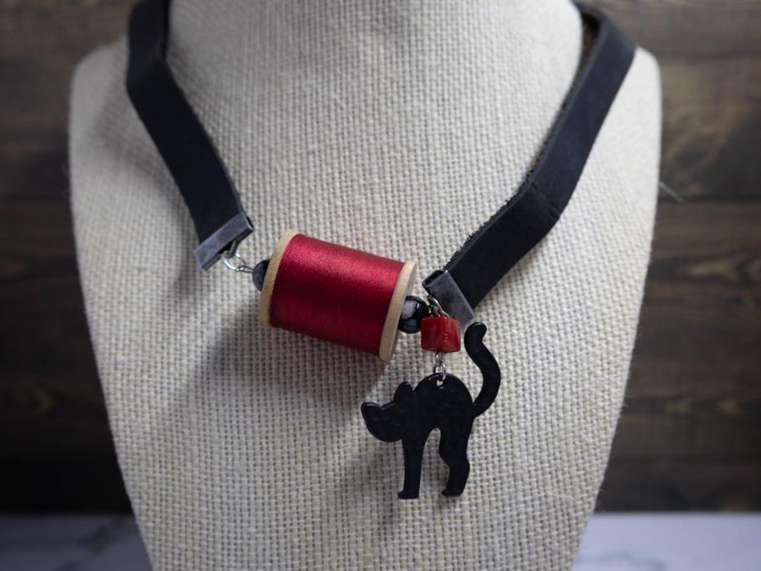 Vintage Spool Necklace With Charm – Handmade and Unique - Etsy