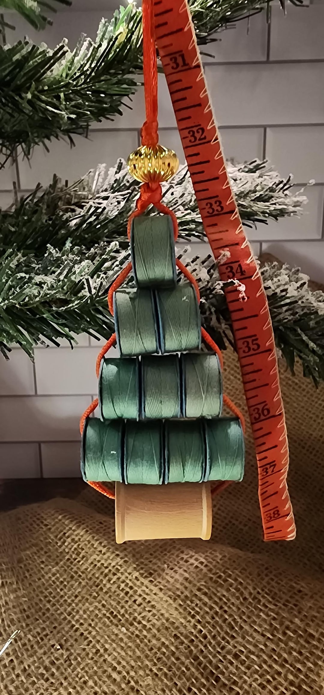 Vintage Thread Spool Christmas Tree Ornament - Etsy