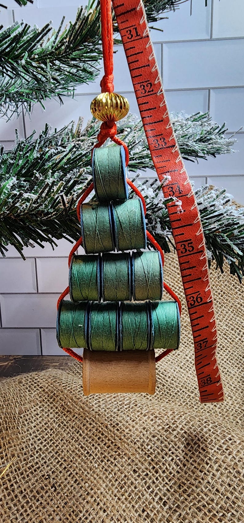 Vintage Thread Spool Christmas Tree Ornament - Etsy