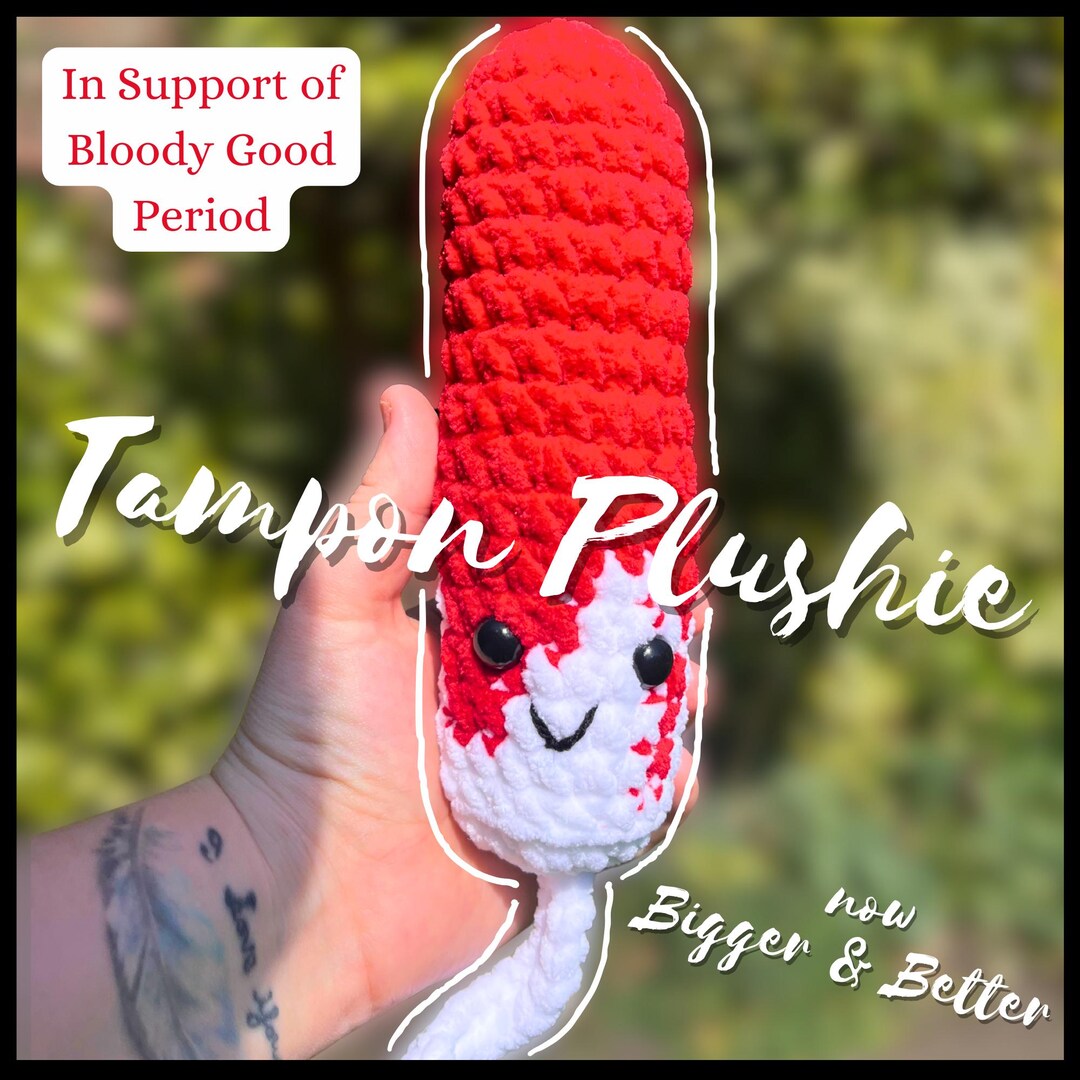 Crochet Bloody Tampon Plushie - Made to Order - Supports Bloody Good ...