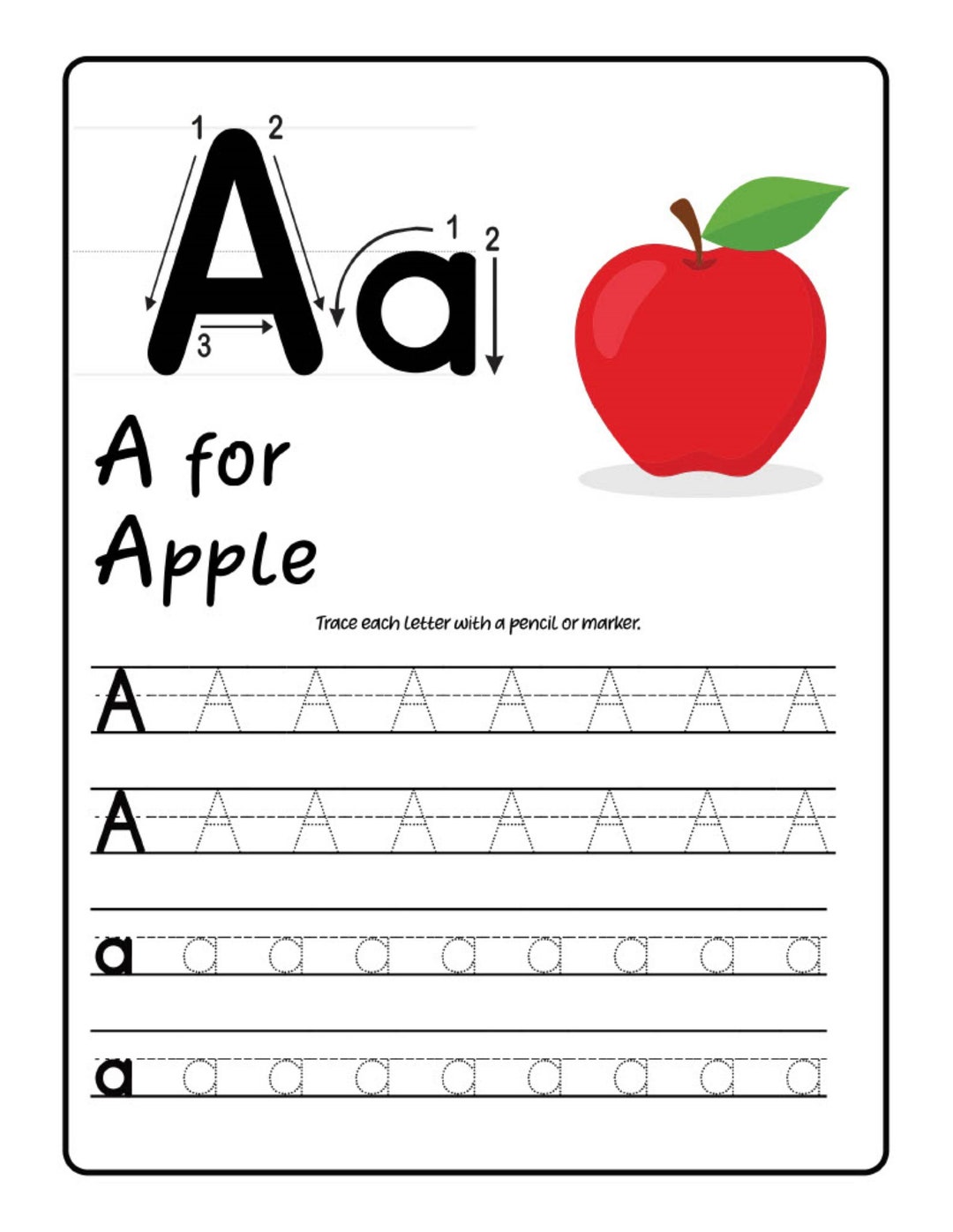 ABC Handwriting Worksheets Alphabet Practice for Preschool and ...