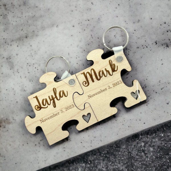 Wood Puzzle Keychain - Etsy
