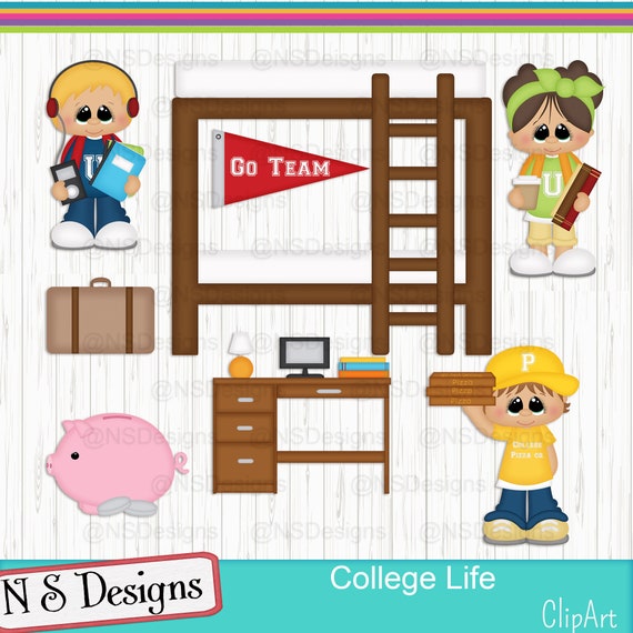 College Life 1 Clipart commercial Use Clipart Digital Clip - Etsy