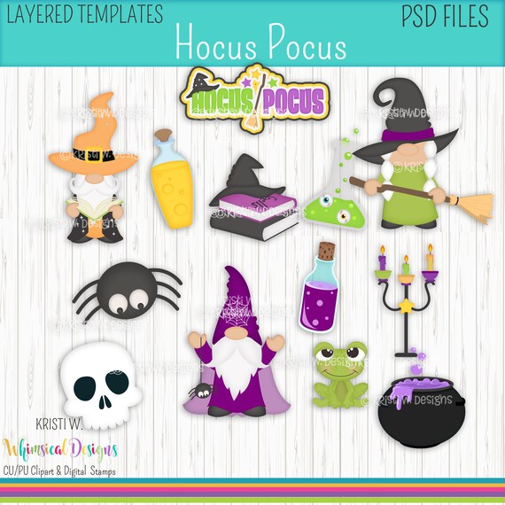 Hocus Pocus Gnomes Templates Commercial Use Digital PSD | Etsy
