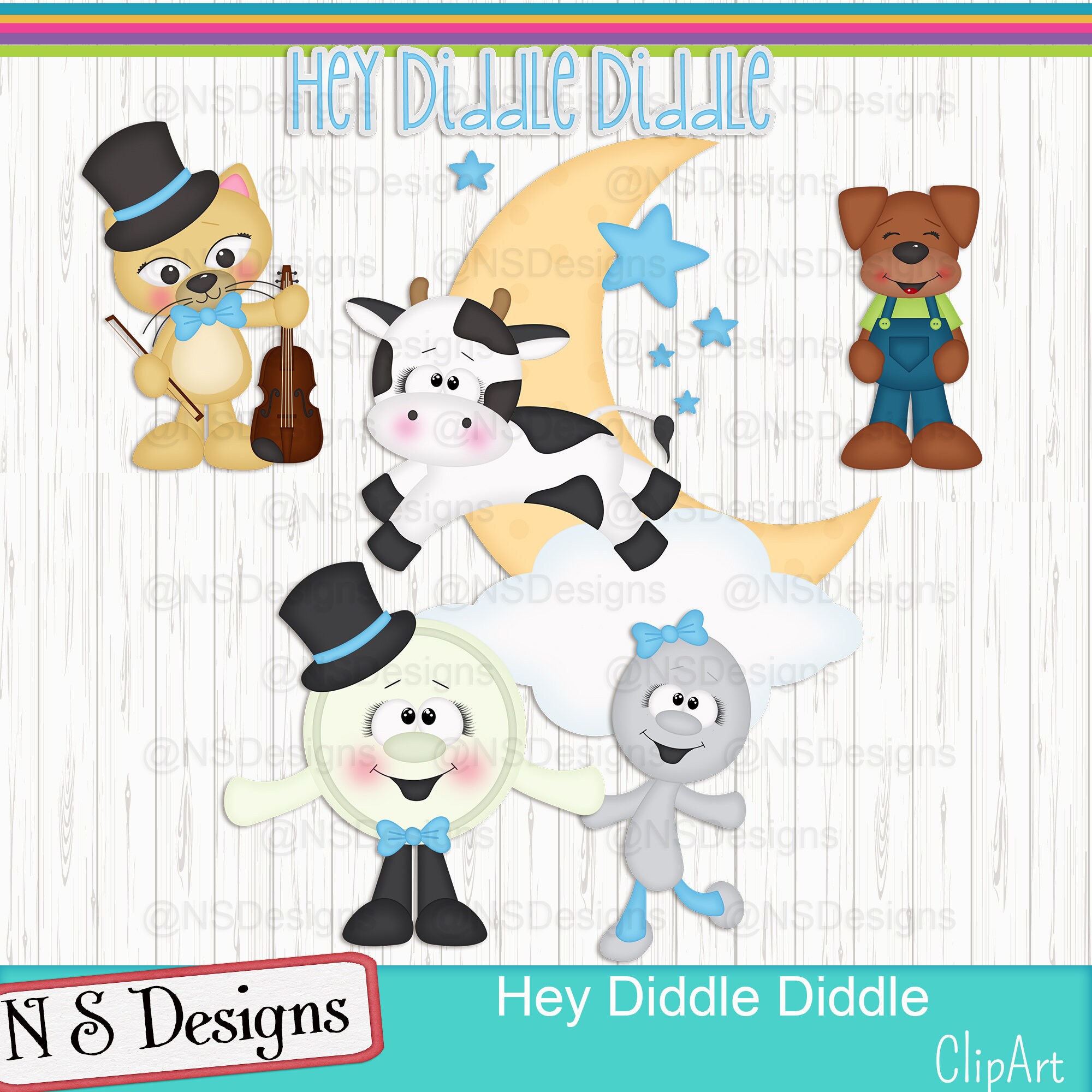 Hey Diddle Diddle Clipart commercial Use, Clipart, Digital Clip Art ...