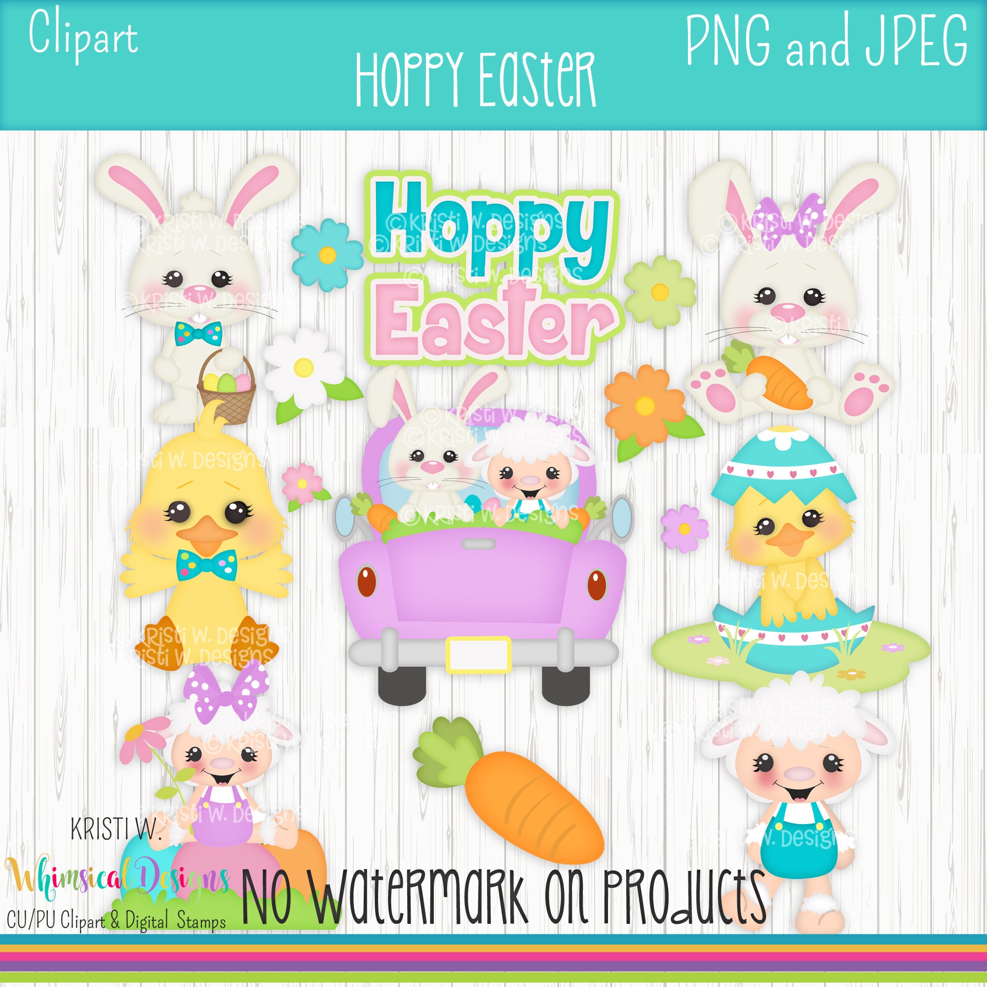 Hoppy Easter Clipart Commercial Use Clipart PNG JPEG - Etsy