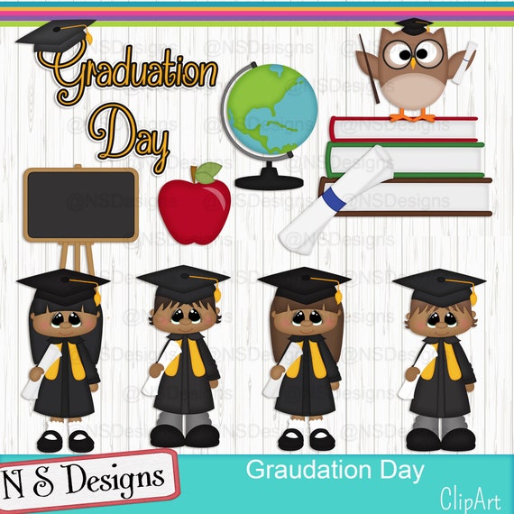 Graduation Day Clipart commercial Use Clipart Digital Clip | Etsy