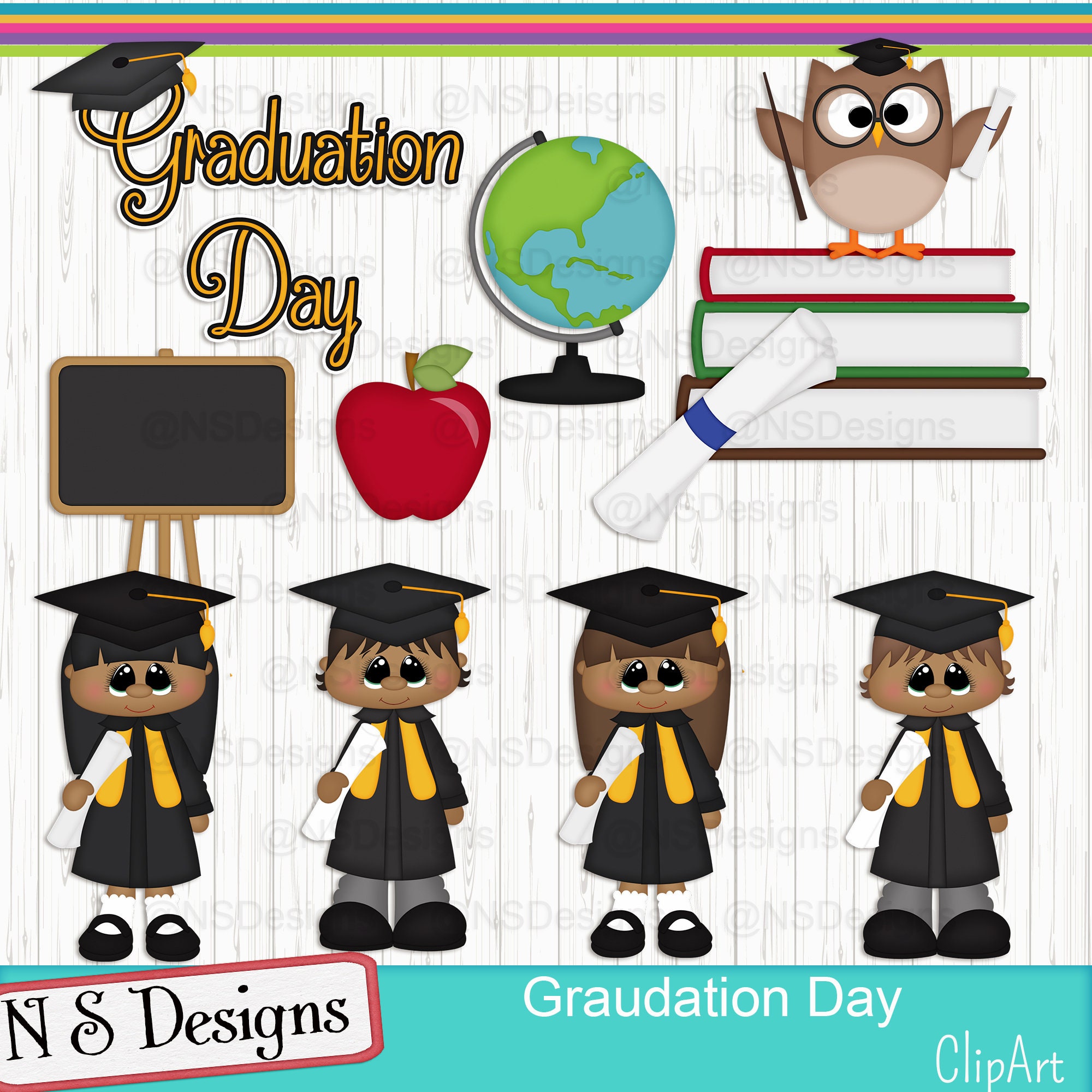 Graduation Day Clipart commercial Use Clipart Digital Clip - Etsy