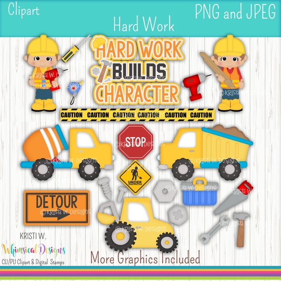 Hard Work Builds Character 2 Clipart Commercial Use Clipart | Etsy