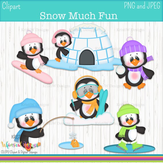 Snow Much Fun Clipart Commercial Use Clipart PNG JPEG - Etsy