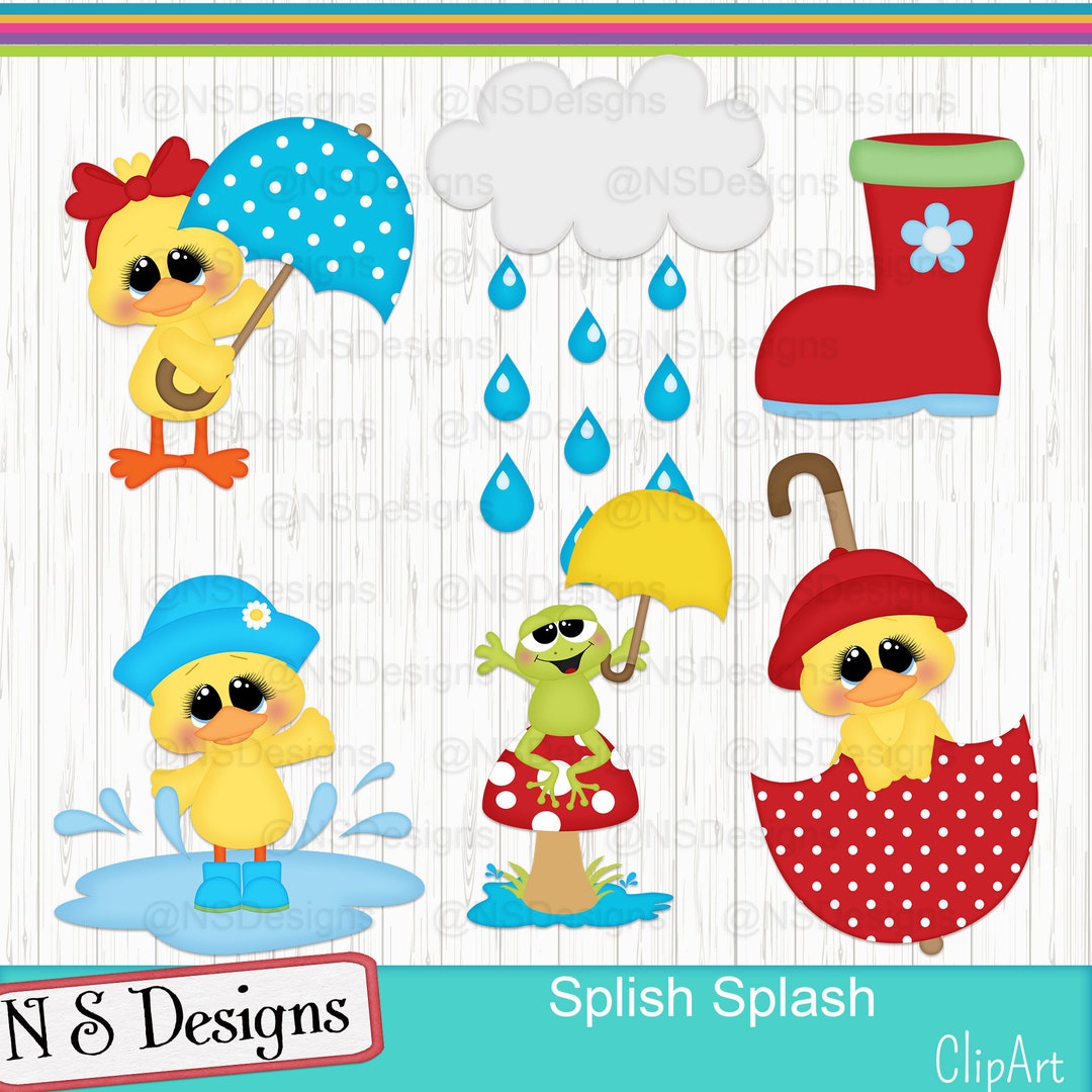Splish Splash Clipart commercial Use Clipart Digital Clip - Etsy