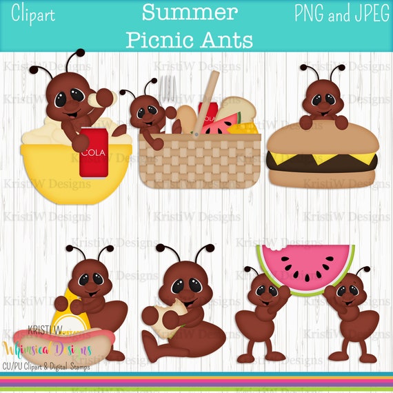 Picnic Basket With Ants Clip Art
