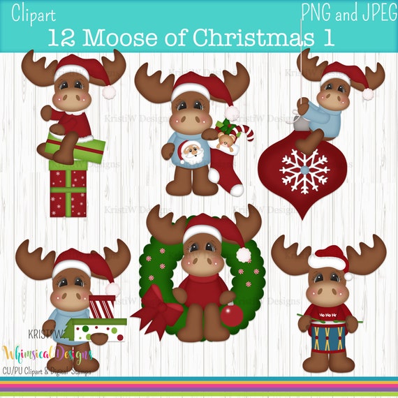 Christmas Moose Clip Art