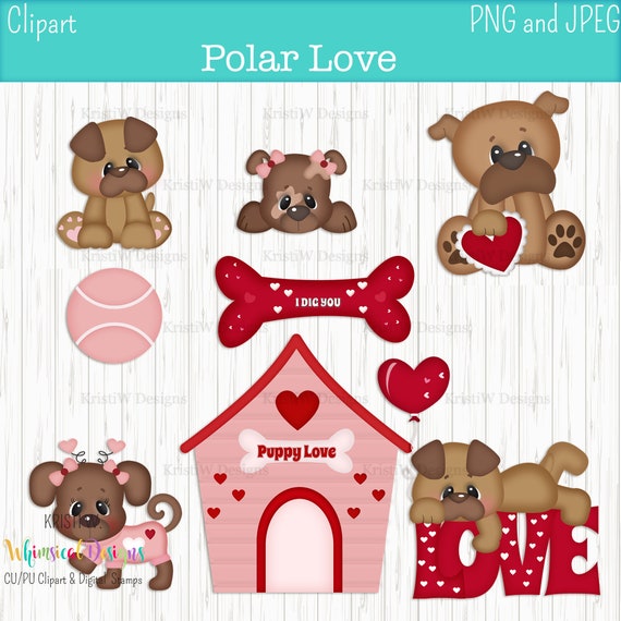 Puppy Love Clipart Commercial Use Clipart PNG JPEG - Etsy