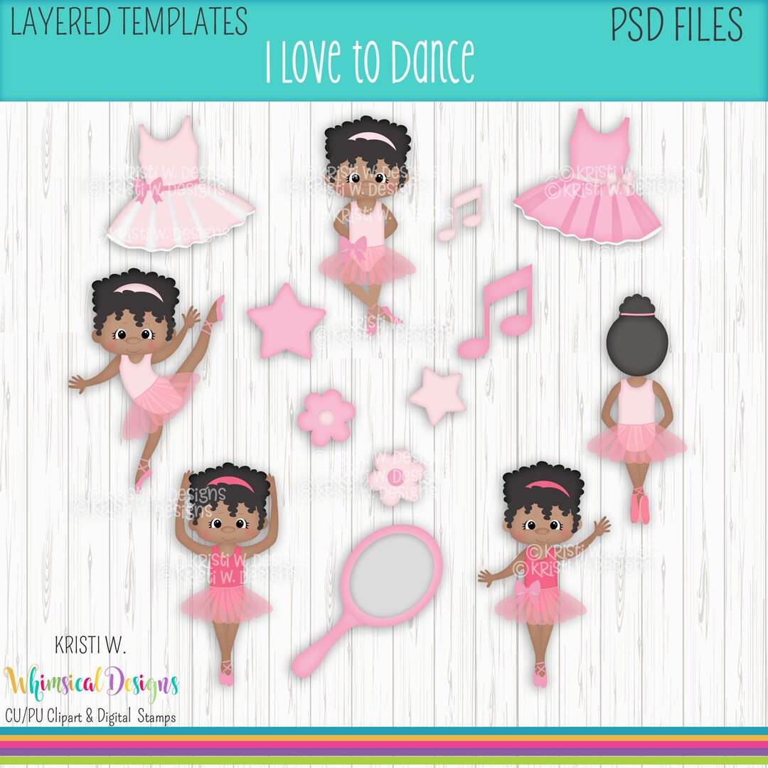 Love to Dance Girls 1 Templates Commercial Use Digital PSD - Etsy