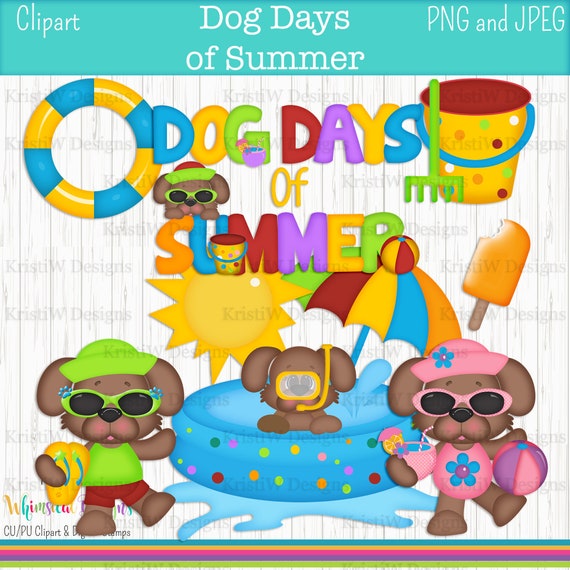 Dog Days of Summer Clipart Commercial Use Clipart PNG JPEG | Etsy