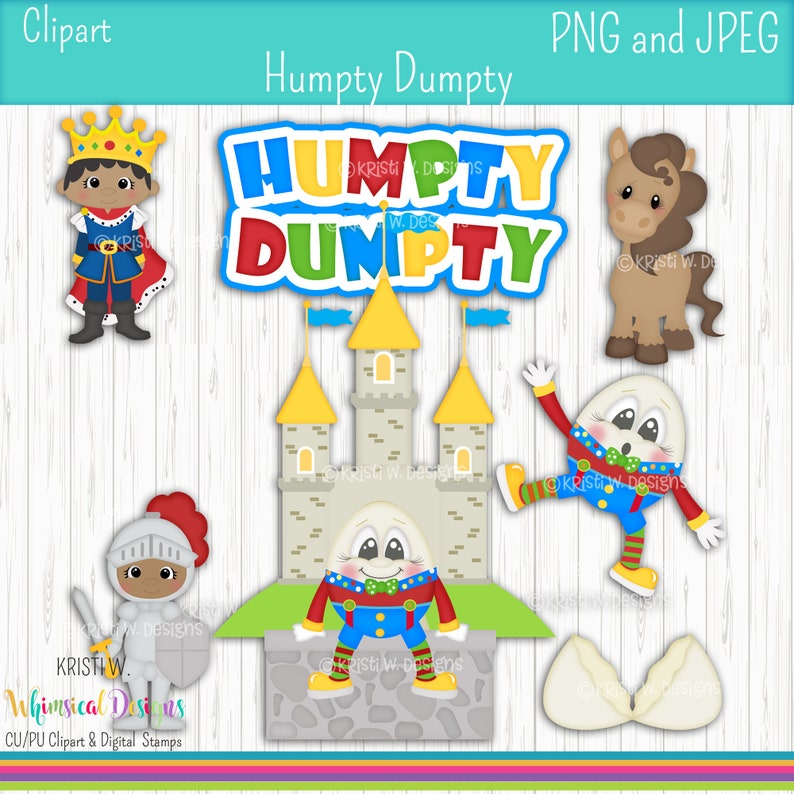 Humpty Dumpty 1 Clipart Commercial Use Clipart PNG JPEG - Etsy