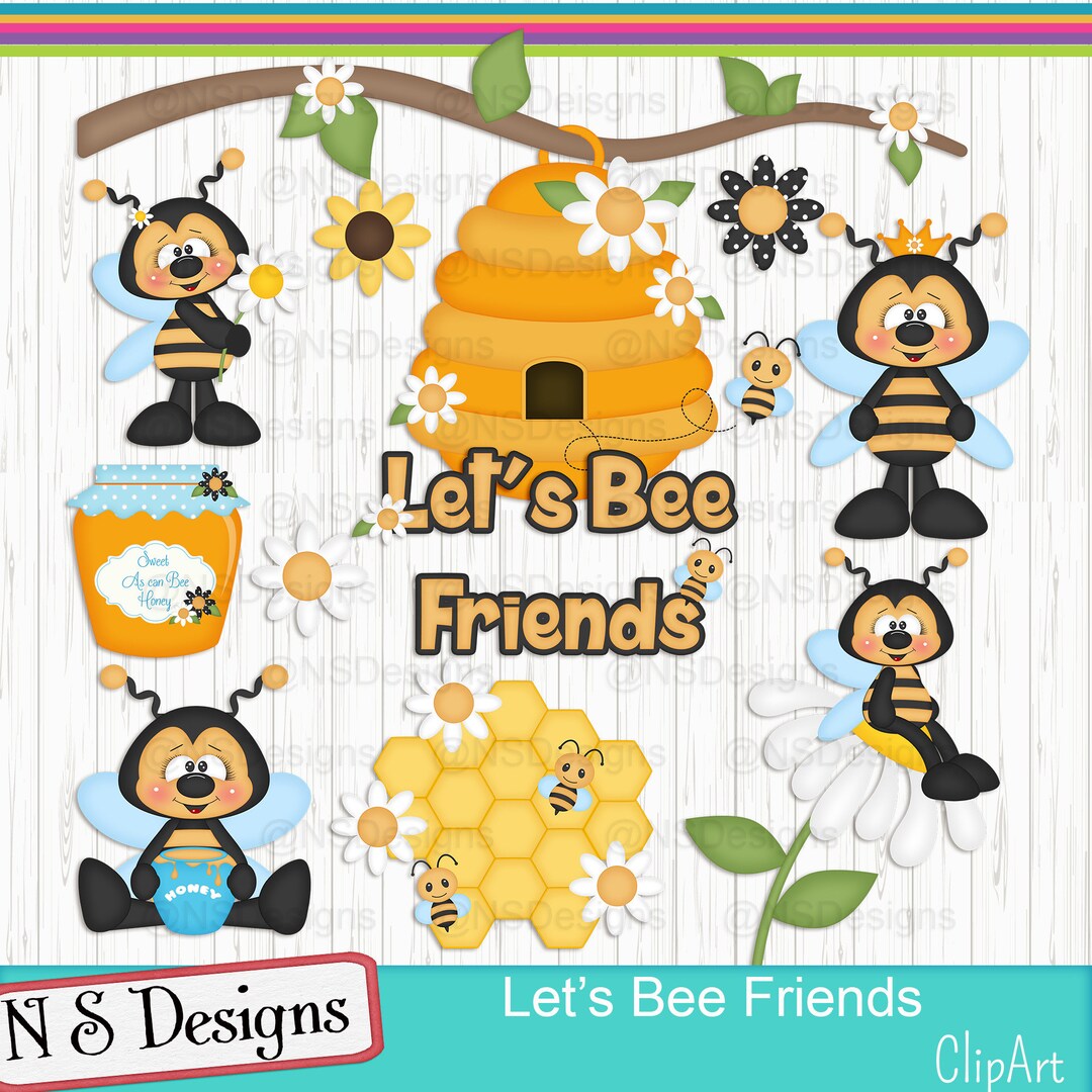 Let's Bee Friends Clipart-commercial Use Clipart Digital - Etsy