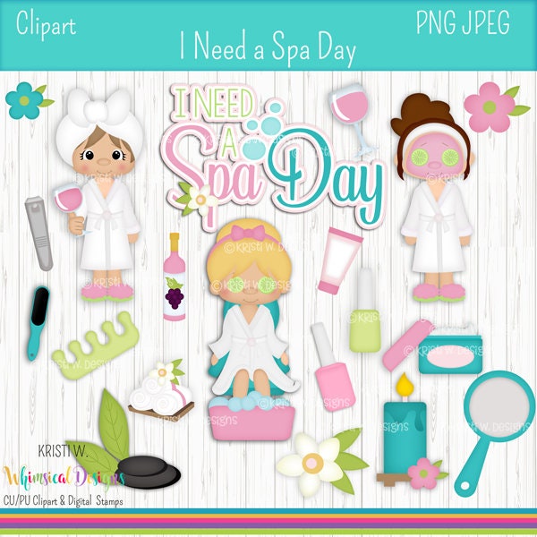 Pink Spa Clipart - Etsy
