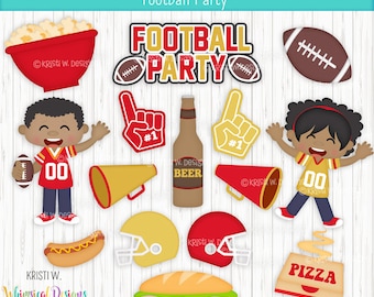 Football Party Clipart - Etsy