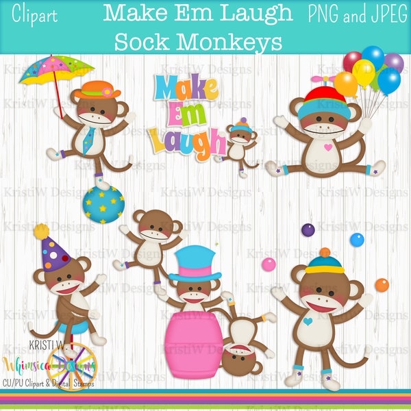 Sock Monkey Clip Art - Etsy