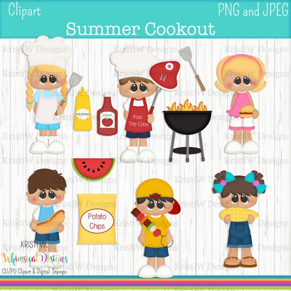 Summer Cookout Clipart Commercial Use Clipart PNG JPEG - Etsy