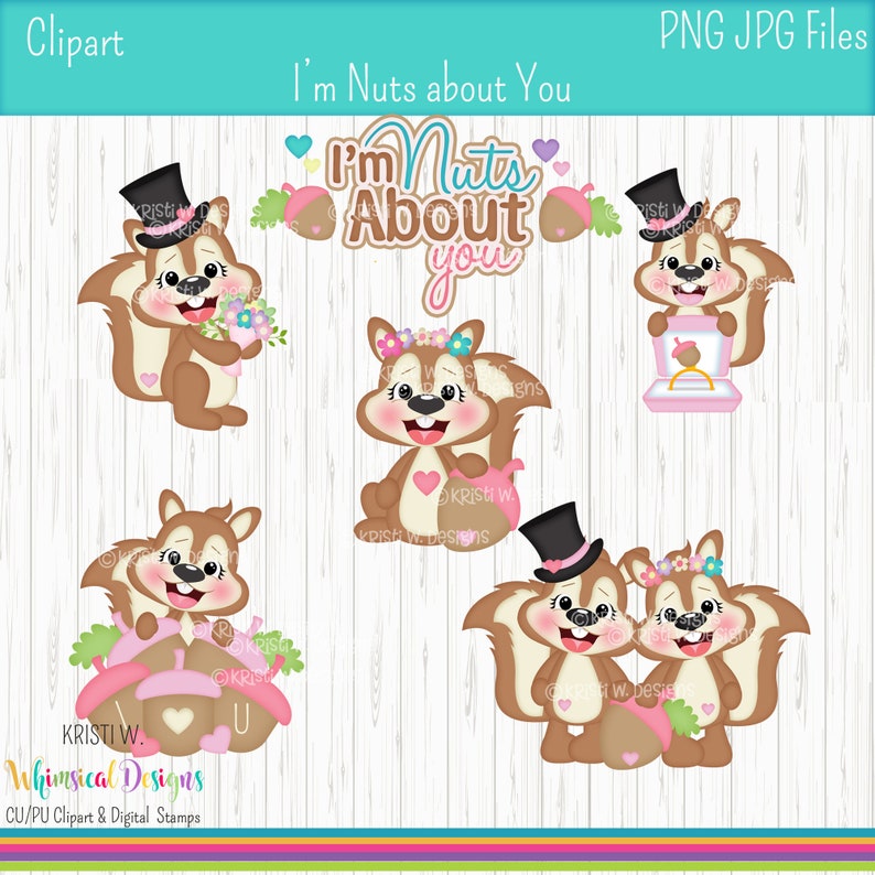 I'm Nuts About You Clipart Commercial Use Clipart PNG - Etsy