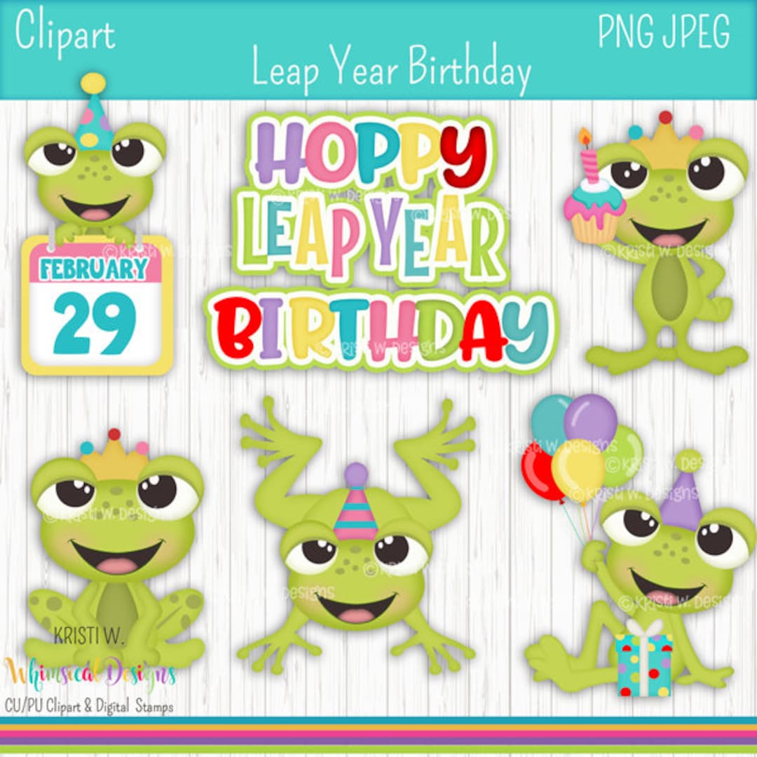 Leap Year Birthday Clipart Commercial Use Clipart PNG JPEG - Etsy