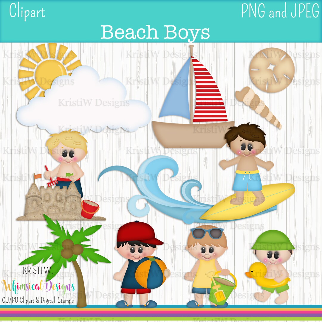 Beach Boys Clipart Commercial Use Clipart PNG JPEG Graphics - Etsy