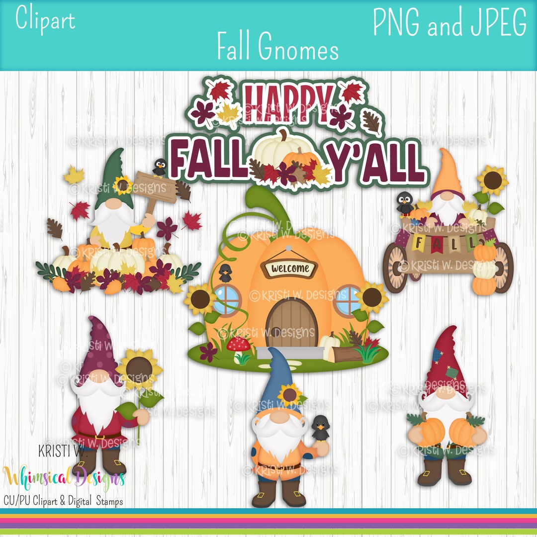 Fall Gnomes Clipart Clipart Commercial Use Clipart PNG JPEG - Etsy