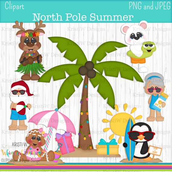 North Pole Summer Clipart Commercial Use Clipart PNG JPEG - Etsy Canada