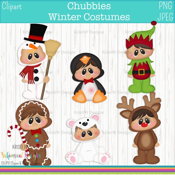 Chubbies Winter Costumes Clipart Commercial Use Clipart PNG - Etsy