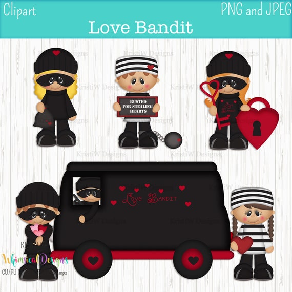 Love Bandit Clipart Commercial Use Clipart PNG JPEG - Etsy