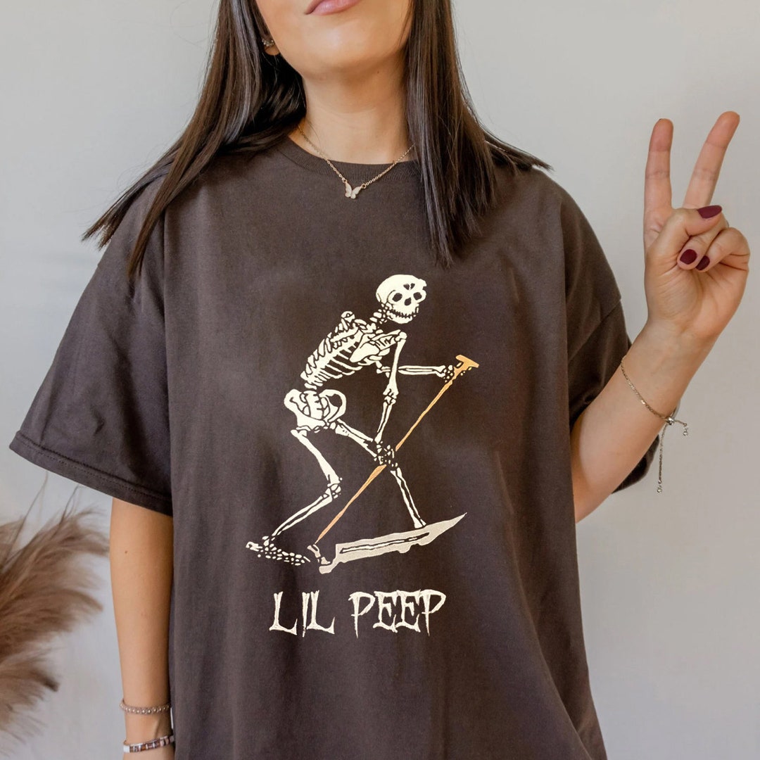 Lil Peep Schemaposse Shining Star Rap Hip Hop Tee Shirt Skeleton Gift ...