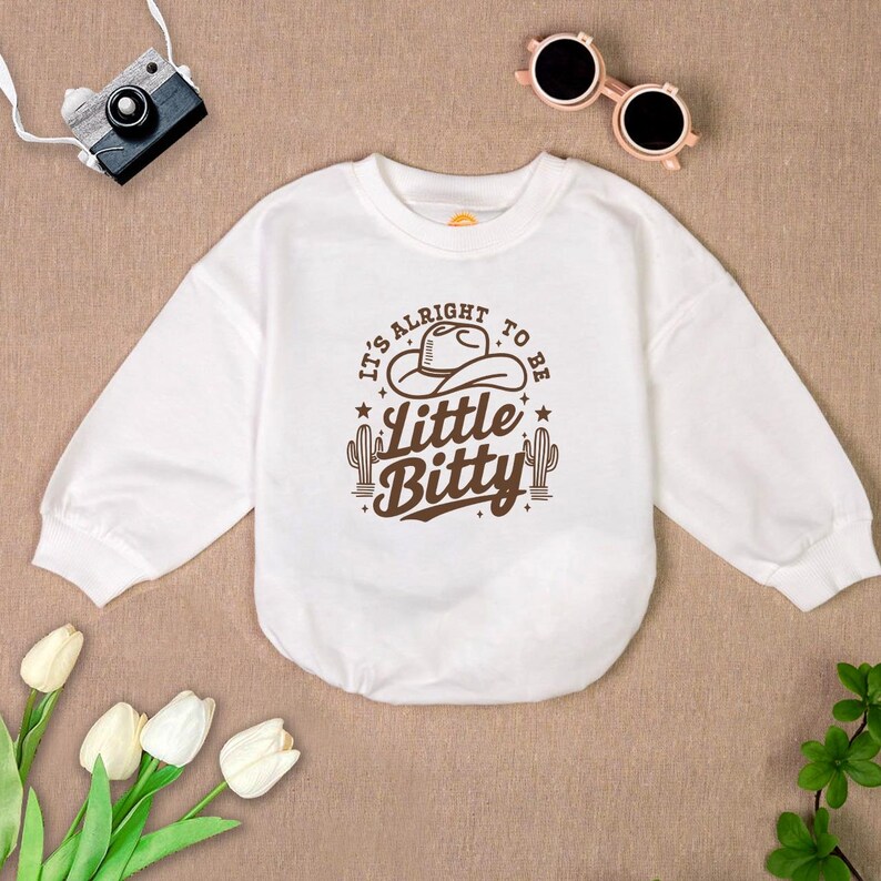 Funny Western Baby Romper: "it's Alright to Be Little Bitty" - Etsy