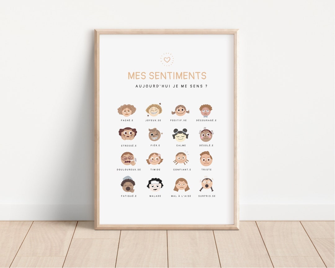 Affiche émotions, Tableau des sentiments - Etsy France