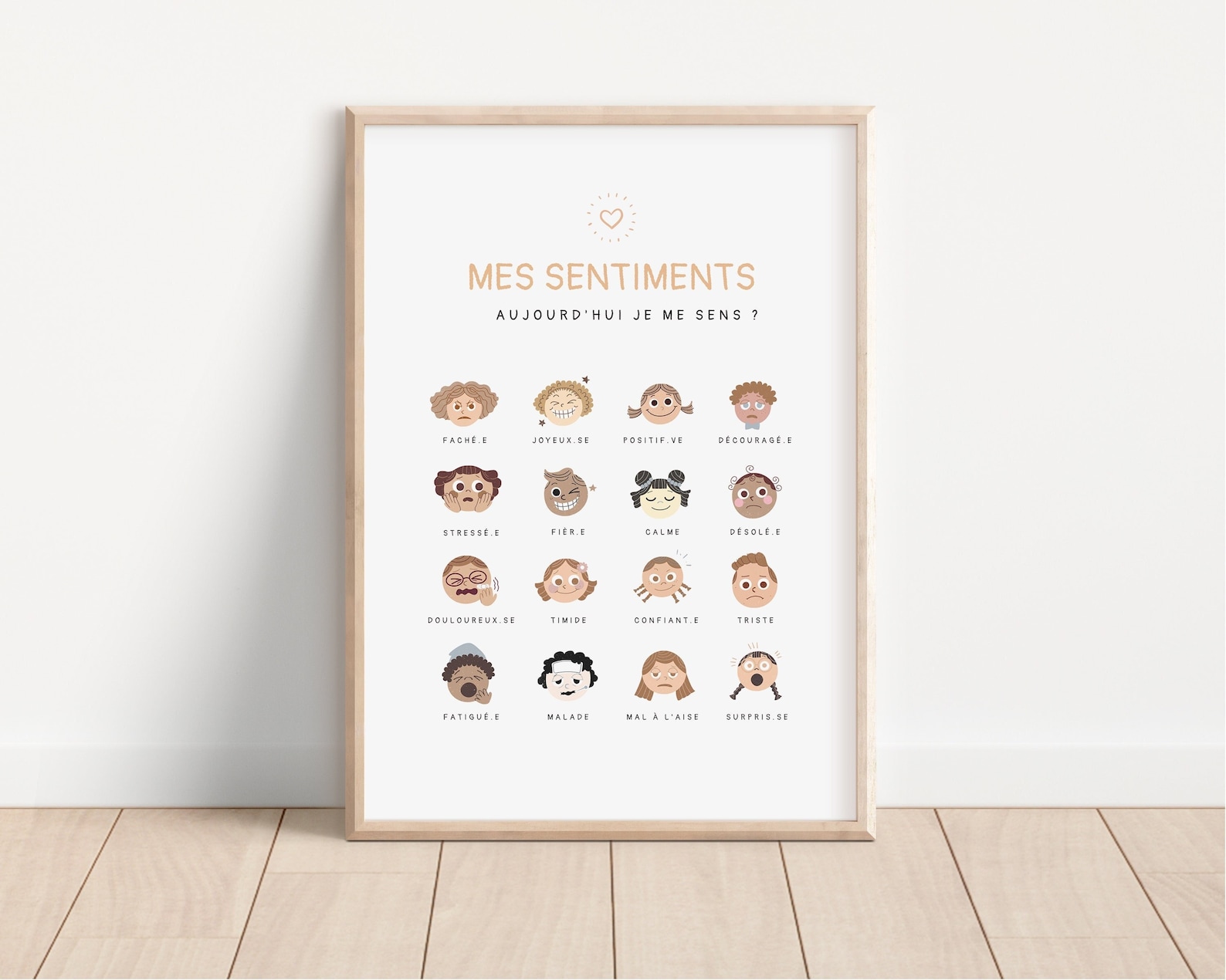 Affiche émotions, Tableau des sentiments - Etsy France