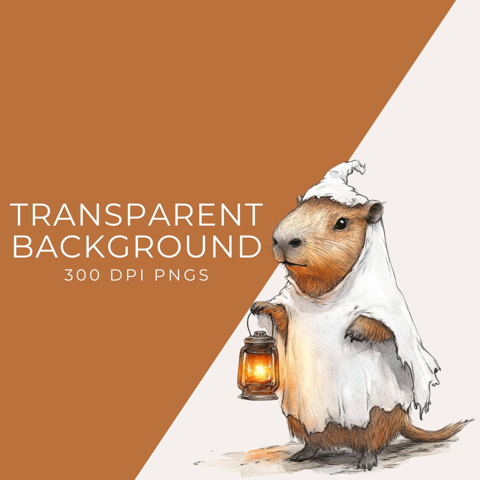 Halloween Capybara Clipart, Cute & Spooky Capybara PNG, Ghost Capybara ...