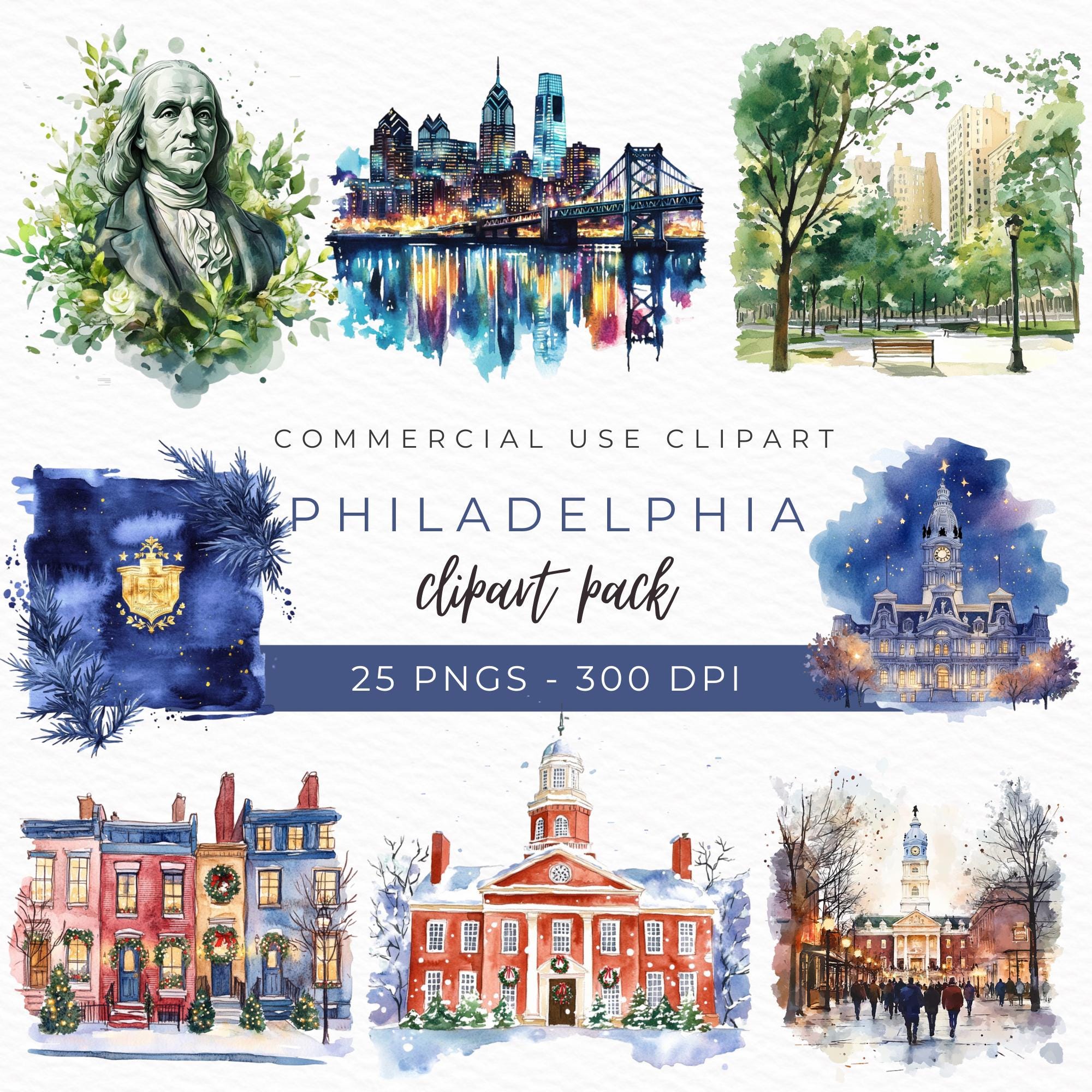 Philadelphia Clipart, Pennsylvania SVG, Liberty Bell Illustration, City ...