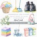 Watercolor Chores Clipart, Cleaning Supplies Art, Laundry Illustration ...
