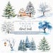 Snowy Tree Clipart, Winter Forest PNG, Rustic Tree Illustration, Pine ...