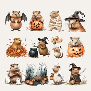 Halloween Capybara Clipart, Cute & Spooky Capybara PNG, Ghost Capybara ...