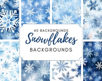 Printable Frozen Winter Digital Paper, Freezing Snowfall Ephemera ...