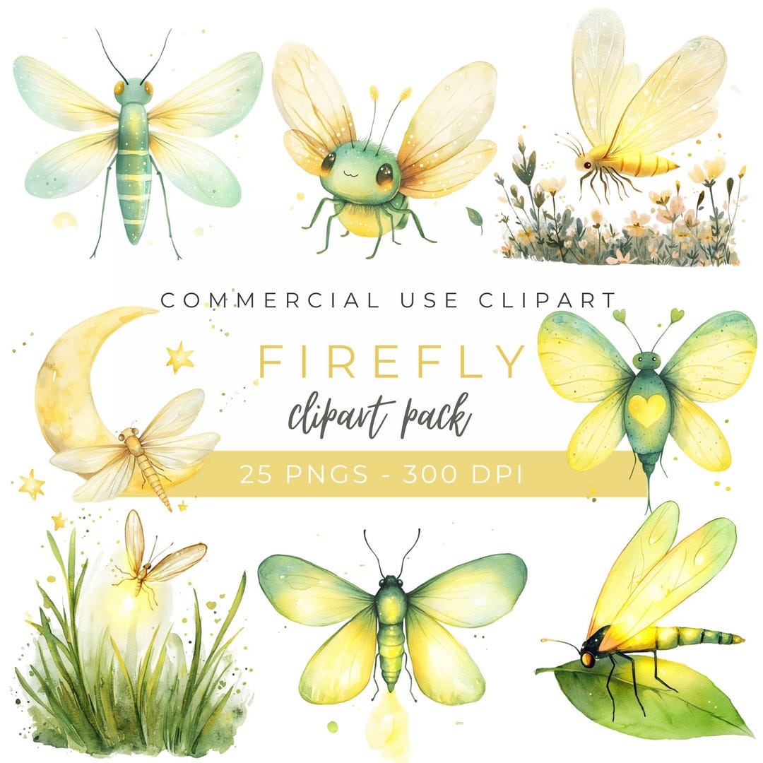 Firefly Clipart, Firefly PNG, Magical Forest Art, Lightning Bug ...