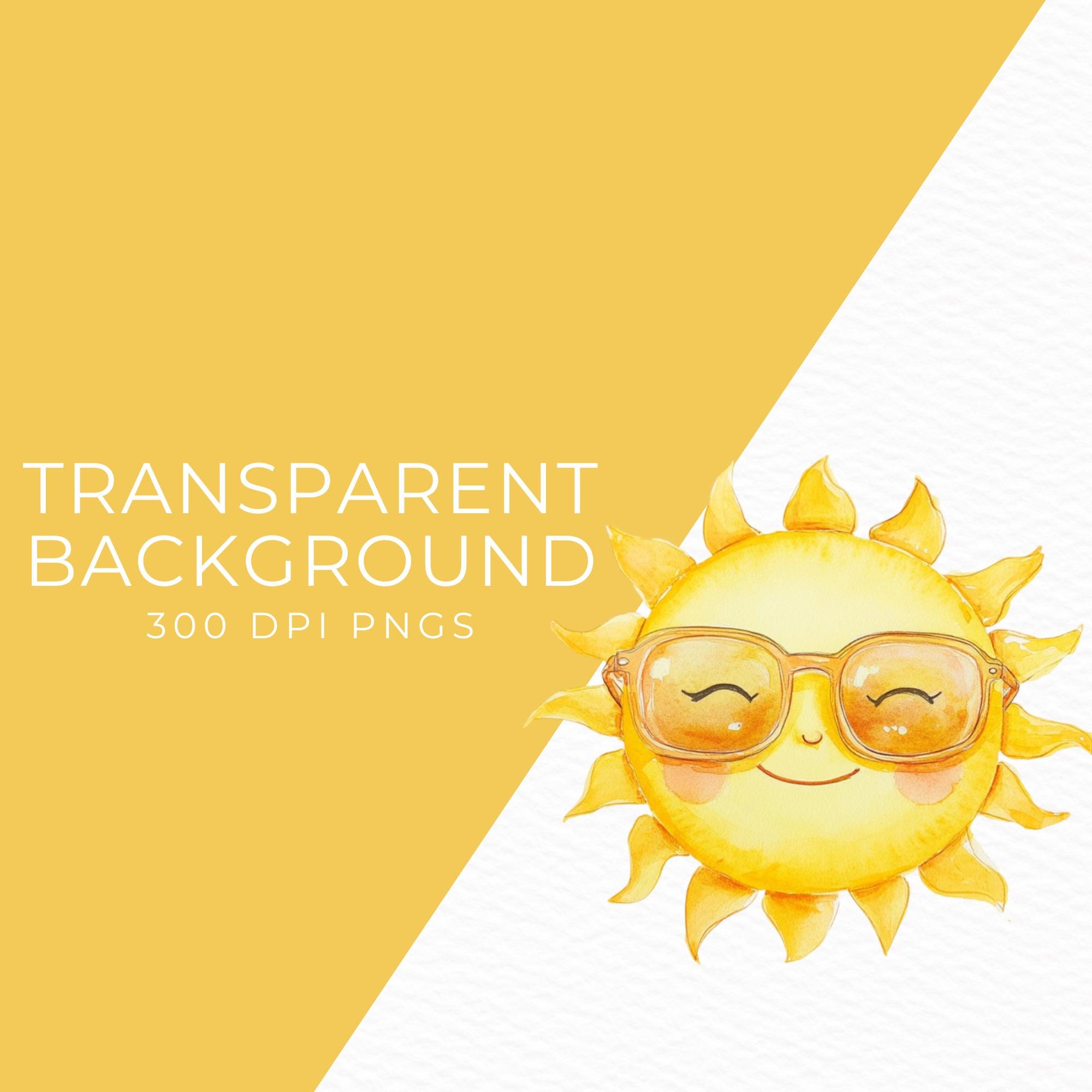 Cute Sun Clipart, Sun PNG, Watercolor Sunshine Art, Boho Sun ...