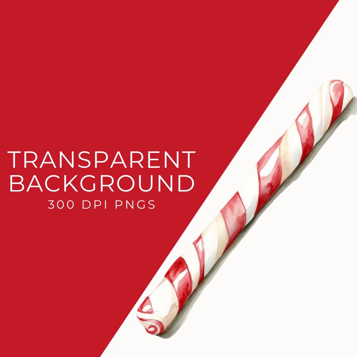 Watercolor Peppermint Clipart, Candy Cane Illustration, Christmas ...